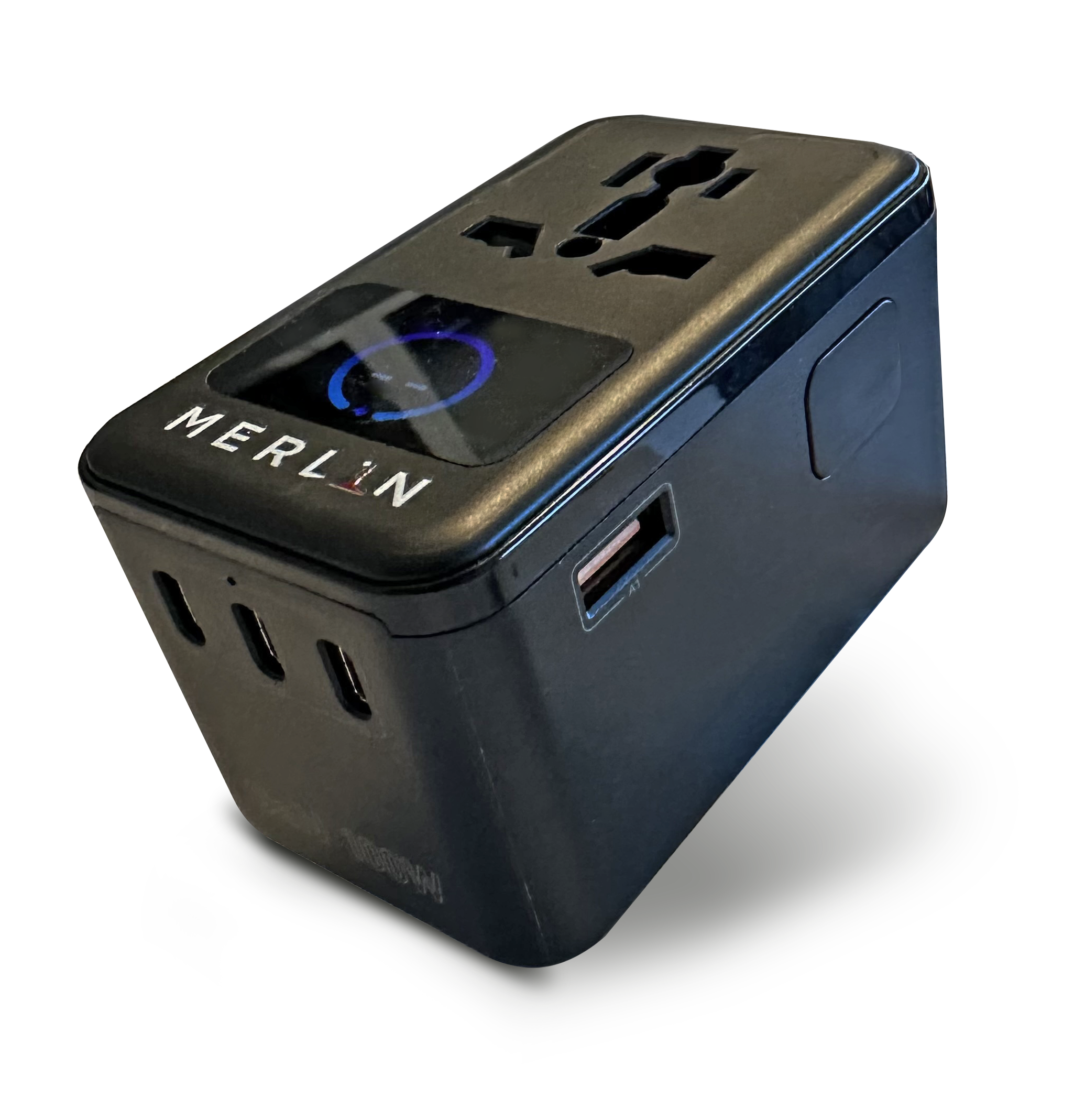Travel Mate GaN Adapter PD 100W 3 C ports and 1 A port with LED Displa