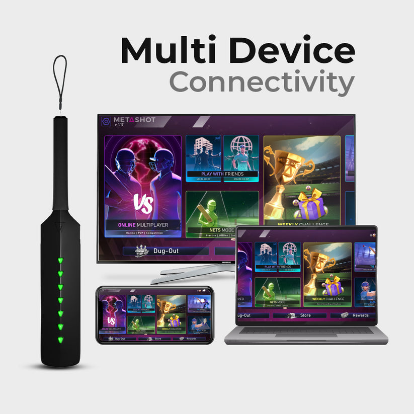 MetaShot Smart Bat Cricket Game (With Universal MHL TV Connector)